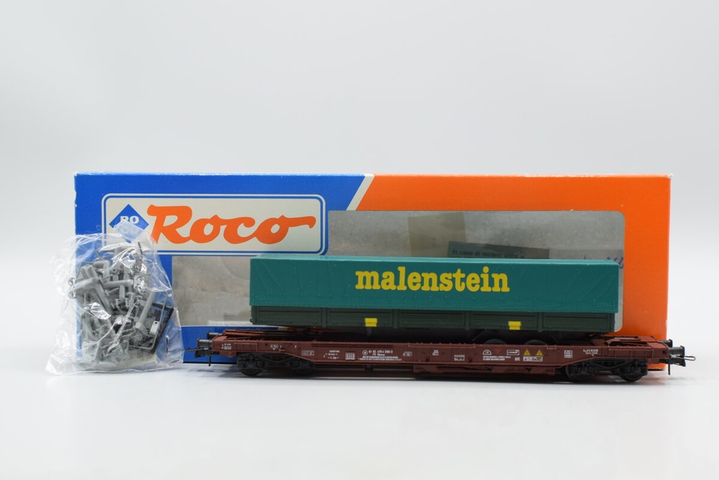 Roco 46366 - Wagon kangourou avec Remorque "Malenstein" - FS - HO ...